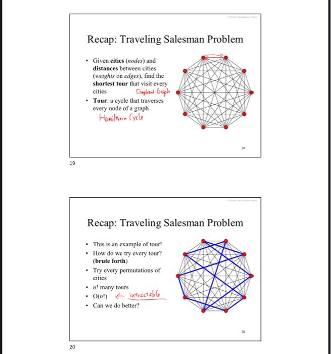 Solved 2. ( 60pts) Consider the traveling salesperson | Chegg.com