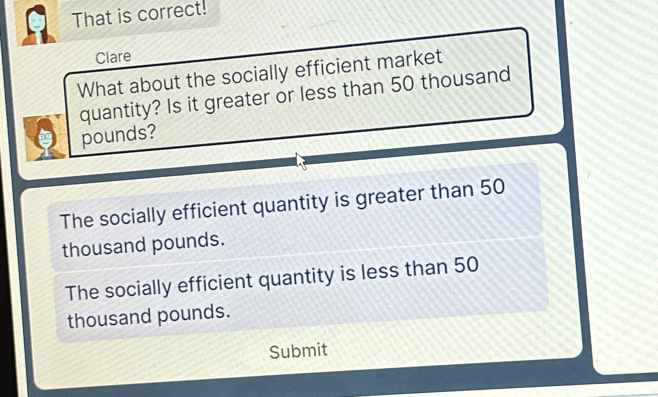 Solved That is correct!ClareWhat about the socially | Chegg.com