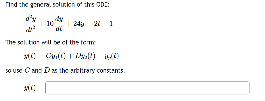 Solved Find the general solution of this ODE: | Chegg.com