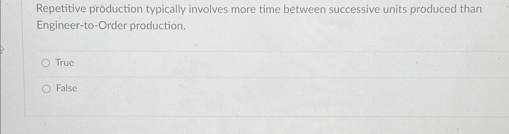 Solved Repetitive production typically involves more time | Chegg.com