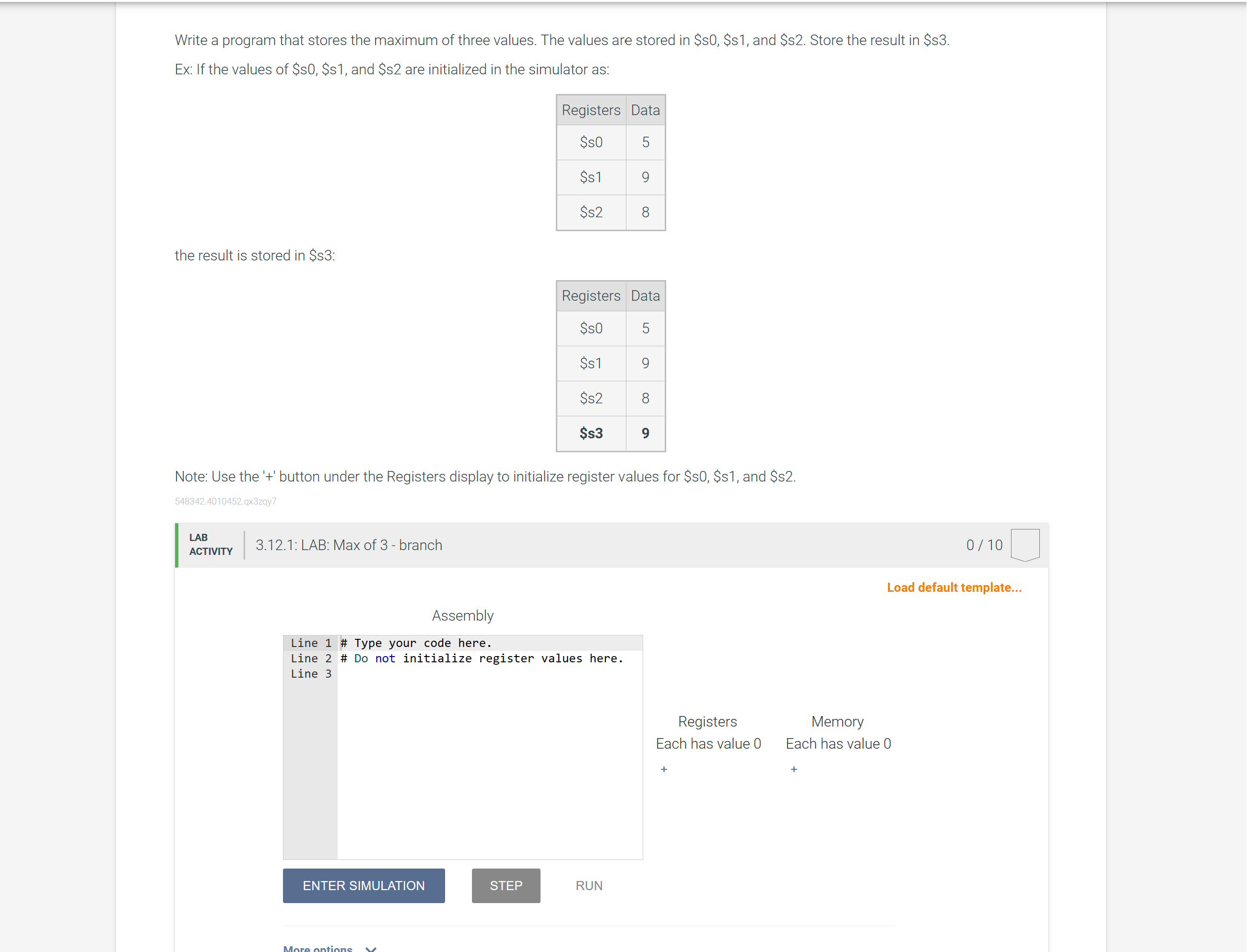 Solved Max of 3 - ﻿branchWrite a program that stores the | Chegg.com