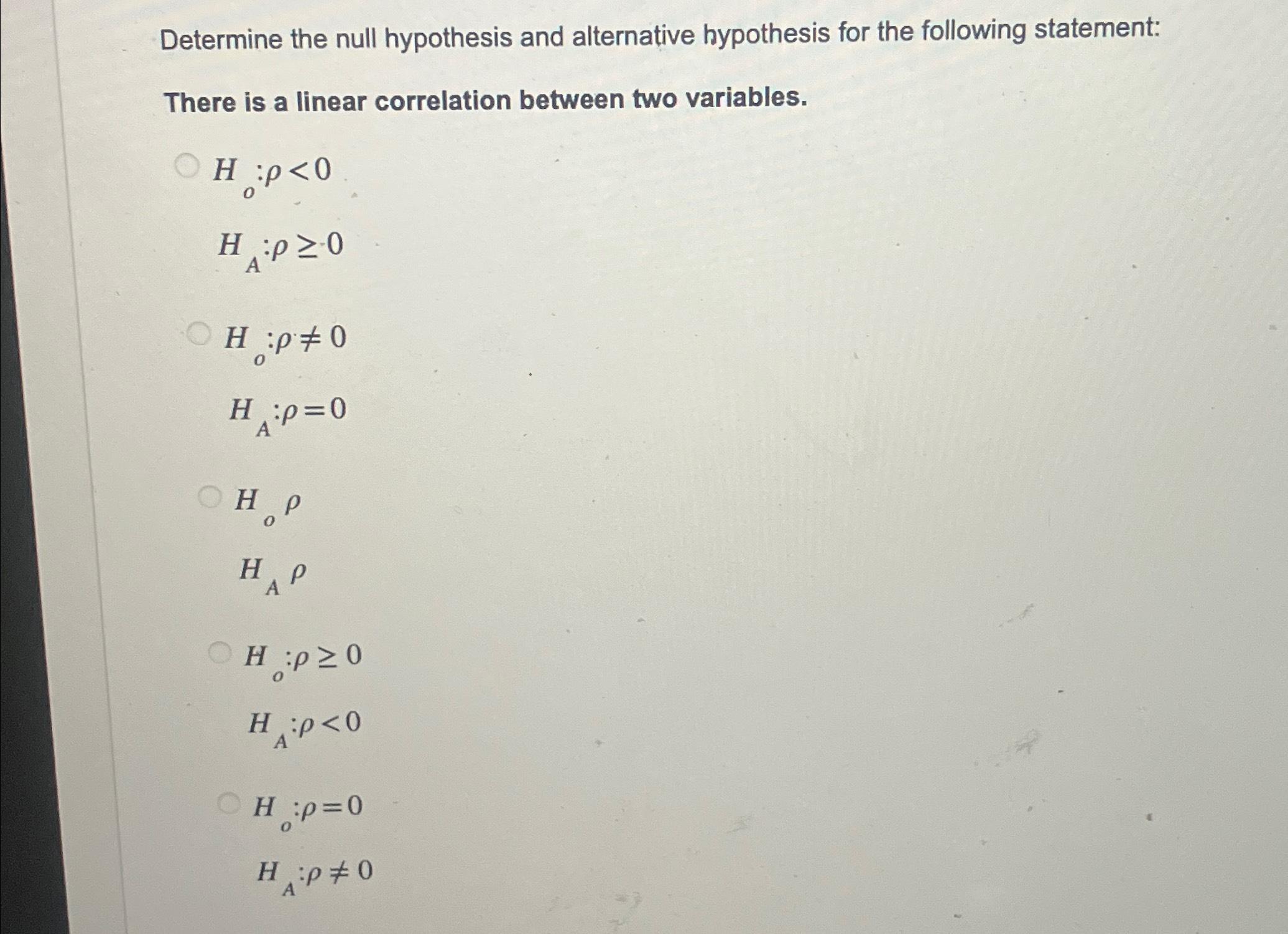 Solved Determine the null hypothesis and alternative | Chegg.com