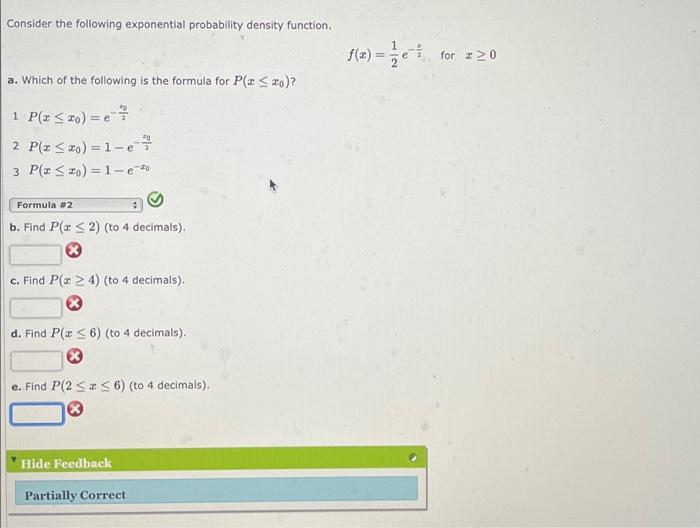 Solved Consider the following exponential probability | Chegg.com
