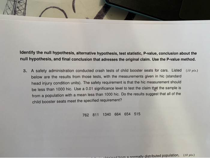Solved Identify the null hypothesis, alternative hypothesis, | Chegg.com