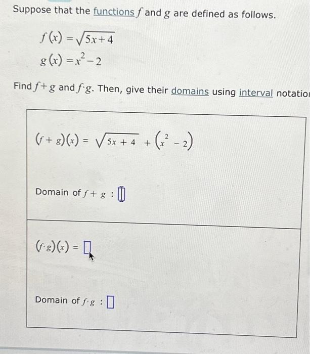 Solved Suppose that the functions fand g are defined as | Chegg.com