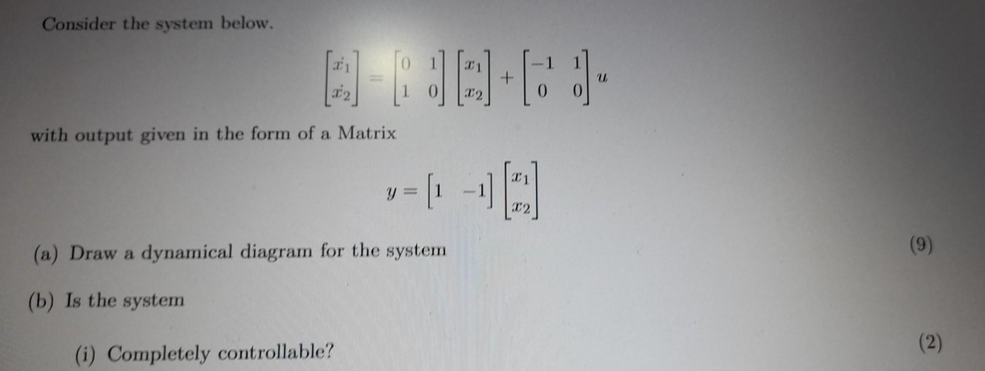 Solved Consider the system below. | Chegg.com