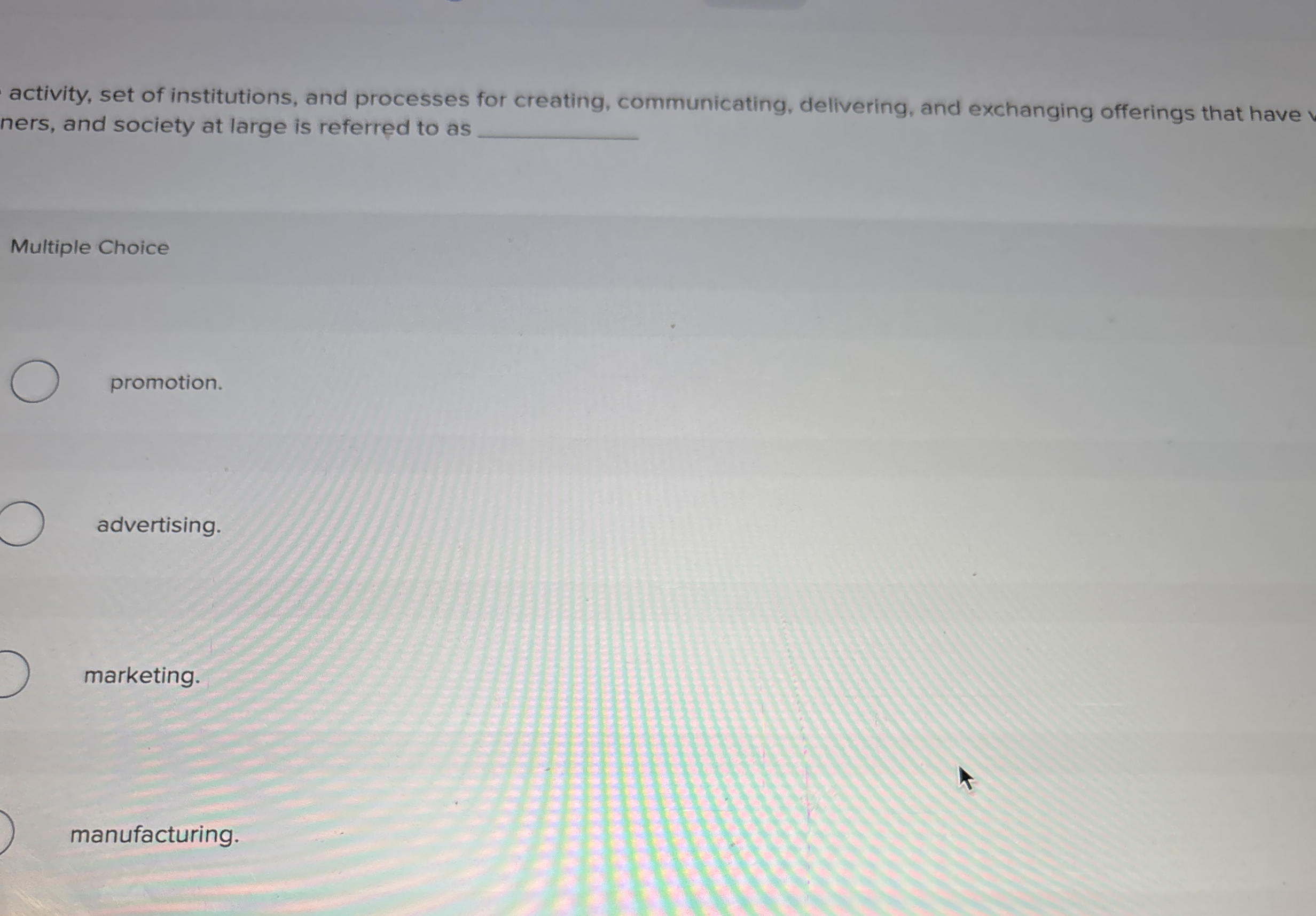 Solved activity, set of institutions, and processes for | Chegg.com