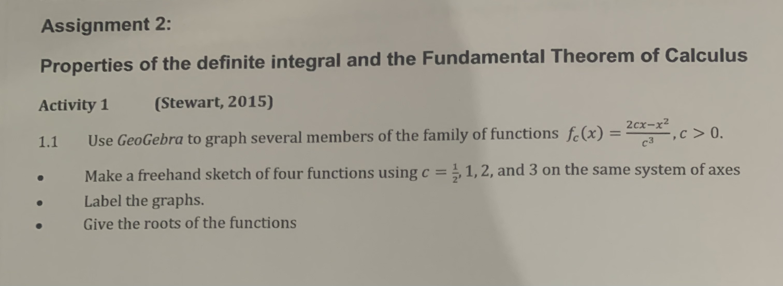 Solved Assignment 2:Properties of the definite integral and | Chegg.com