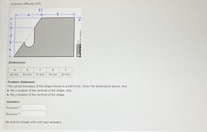 Solved (6 points) Difficulty (4/5) Dimensions: Problem | Chegg.com