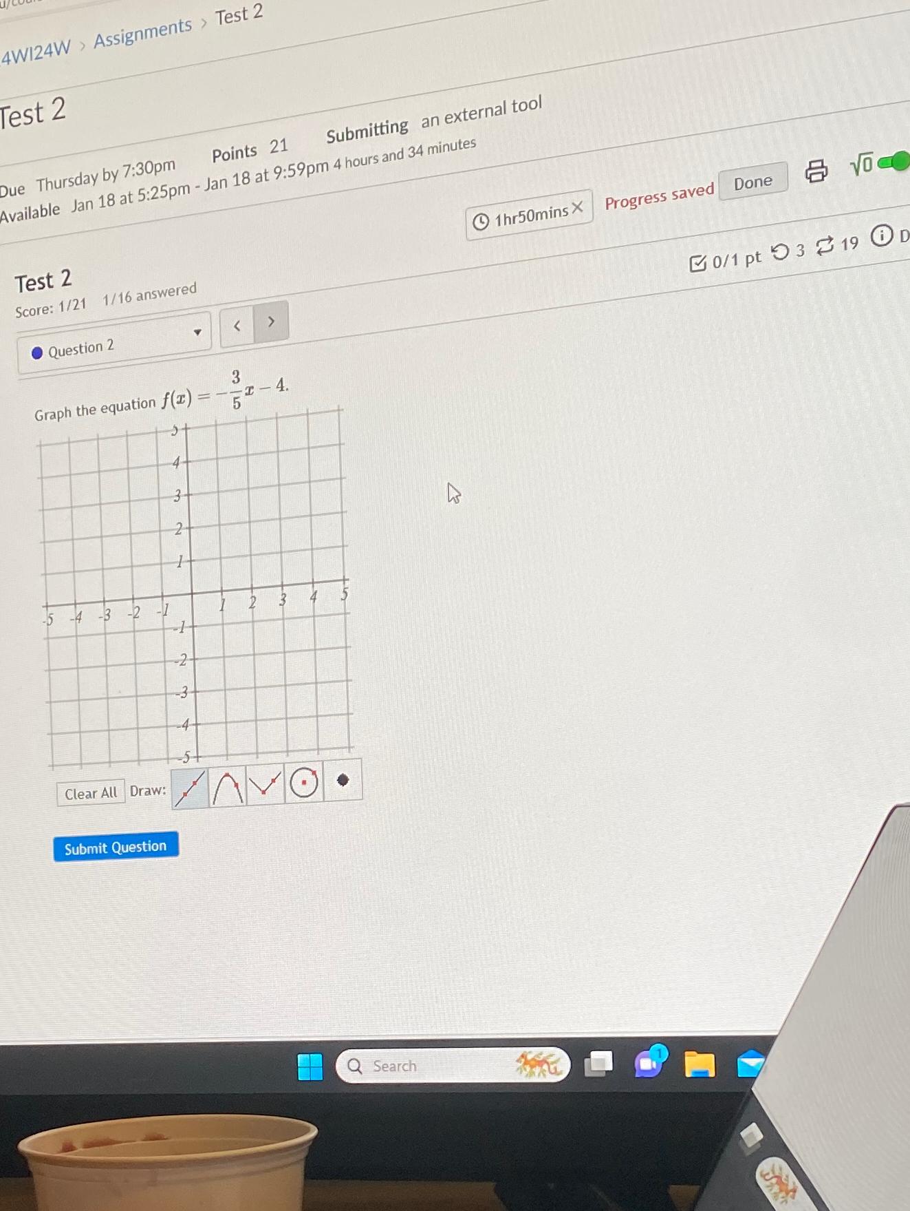 Solved 4W124W > Assignments > Test 2\\nTest 2\\nProgress | Chegg.com