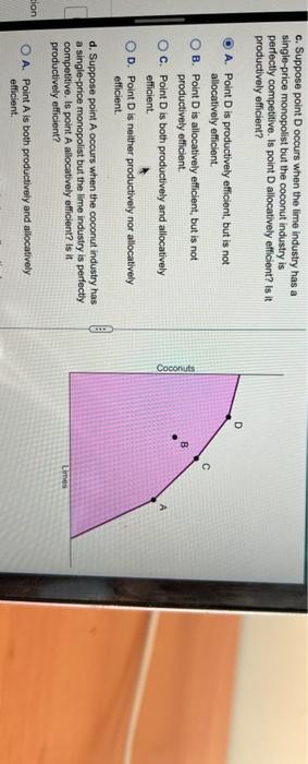 Solved OD Point Dis neither productively nor allocatively | Chegg.com