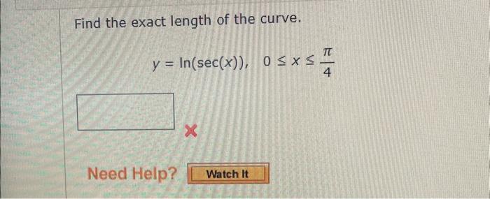 Solved Find the exact length of the curve. | Chegg.com