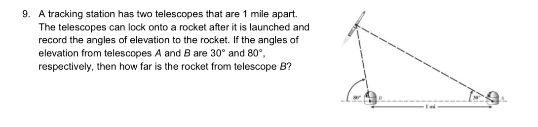 Solved A tracking station has two telescopes that are 1 | Chegg.com