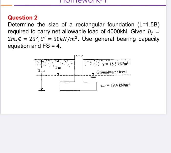 Solved Question 2 Determine the size of a rectangular | Chegg.com