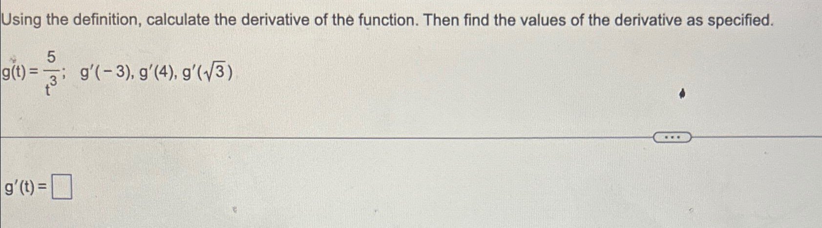 Solved Using the definition, calculate the derivative of the | Chegg.com