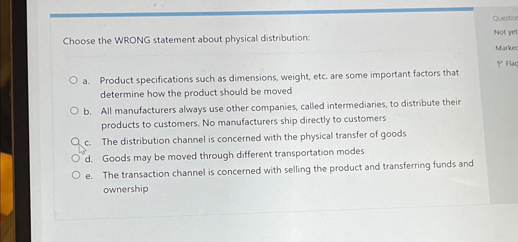 Solved Choose the WRONG statement about physical | Chegg.com