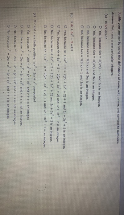 Solved Justify your answer by using the definitions of even, | Chegg.com