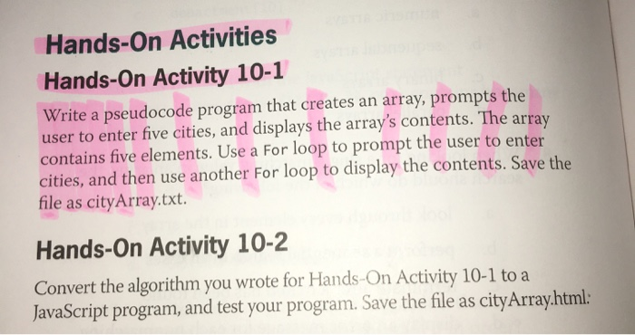 Solved Hands-On Activities Hands-On Activity 10-1 Write a | Chegg.com