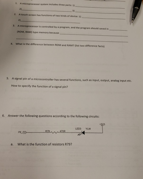 Solved A microprocessor system includes three parts: | Chegg.com