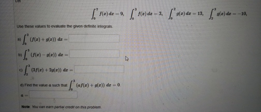 Solved Lel sos 's(z) dx = 0, ["f(z)da = 3, 6* [*62)de - 13, | Chegg.com
