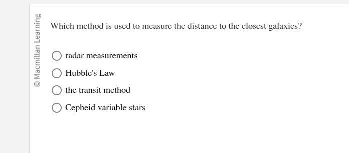 Solved Which method is used to measure the distance to the | Chegg.com