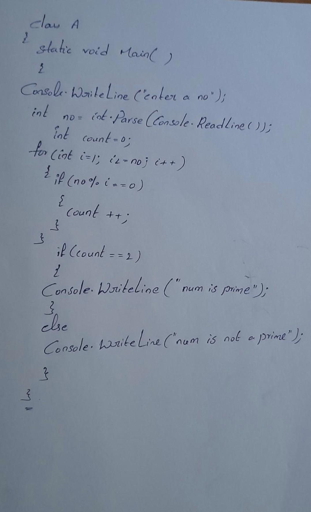 Solved 2 claus static void Main() 2 Console.WriteLine Center | Chegg.com