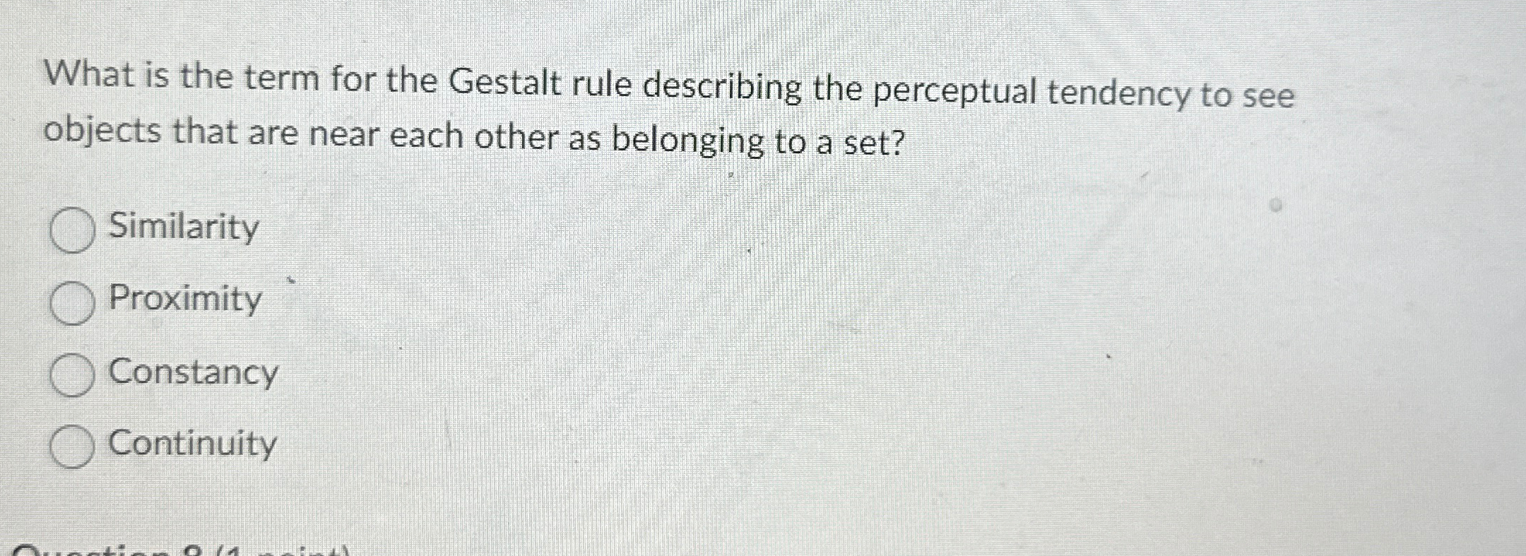 Solved What is the term for the Gestalt rule describing the | Chegg.com