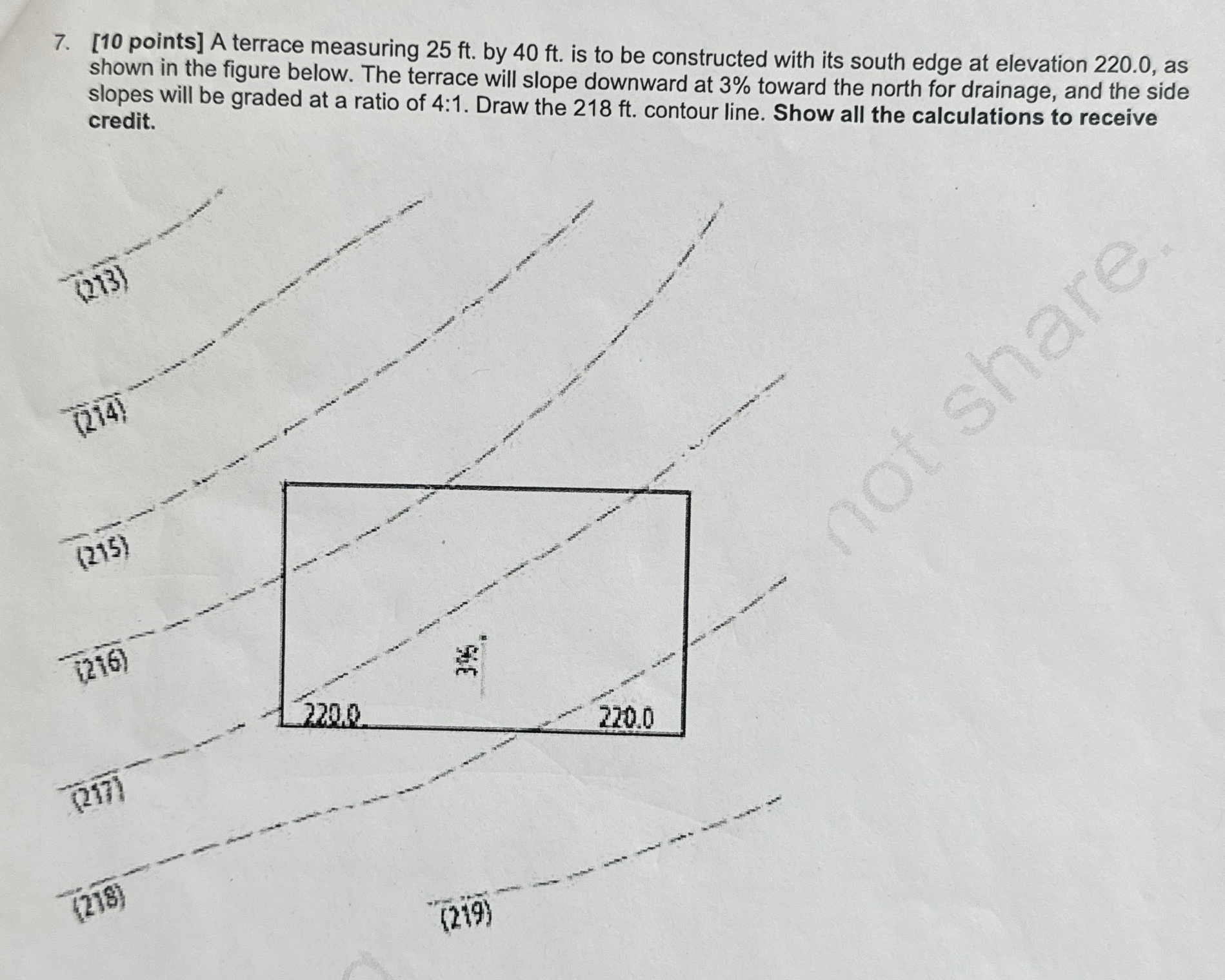 Solved [10 ﻿points] ﻿A terrace measuring 25ft. ﻿by 40ft. ﻿is | Chegg.com
