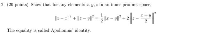 Solved 2. (20 points) Show that for any elements x,y,z in an | Chegg.com