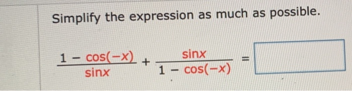 Solved Simplify the expression as much as possible. 1 - | Chegg.com