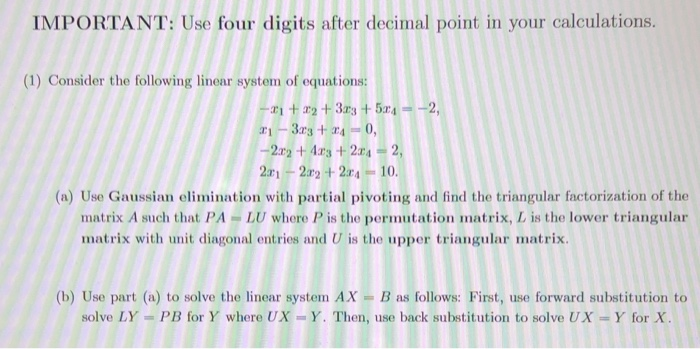 Solved IMPORTANT: Use four digits after decimal point in | Chegg.com
