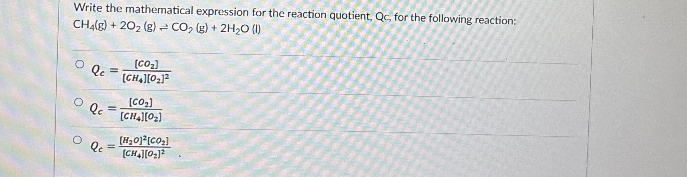 Solved Write the mathematical expression for the reaction | Chegg.com