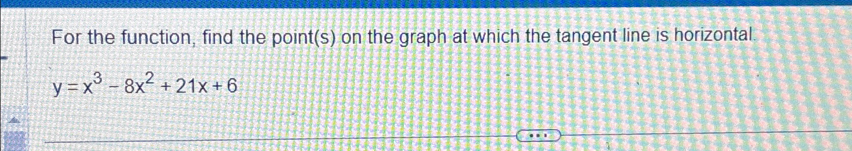 Solved For the function, find the point(s) ﻿on the graph at | Chegg.com