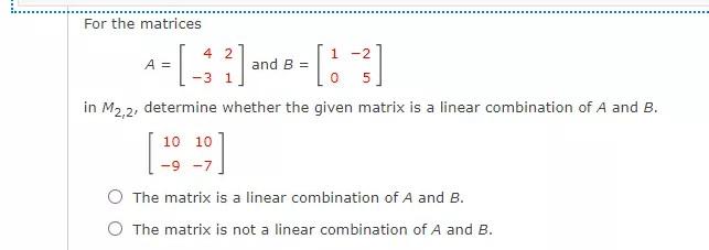 Solved Write the third column of the matrix as a linear | Chegg.com