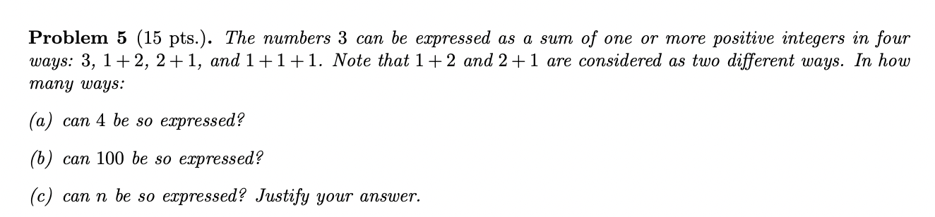 Solved Problem 5 (15 pts.). ﻿The numbers 3 ﻿can be | Chegg.com
