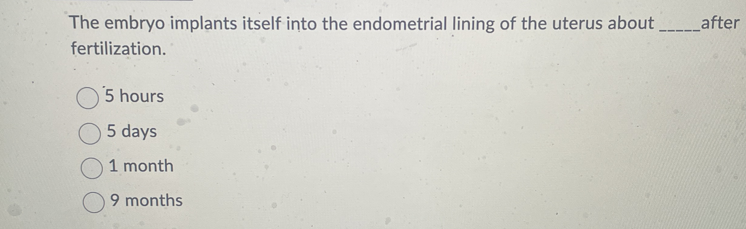 Solved The embryo implants itself into the endometrial | Chegg.com