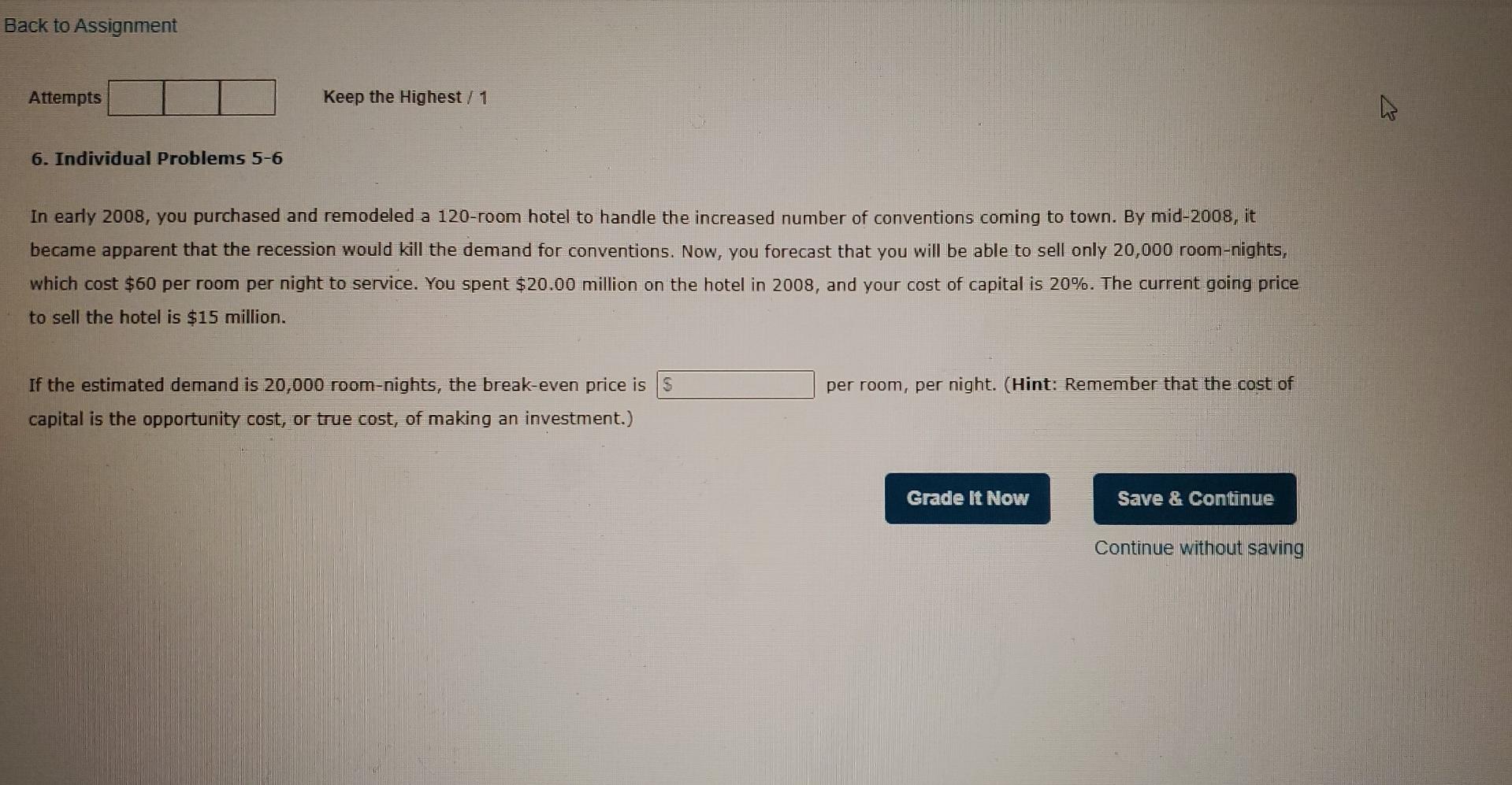 Solved Back to Assignment Attempts Keep the Highest / 1 6. | Chegg.com