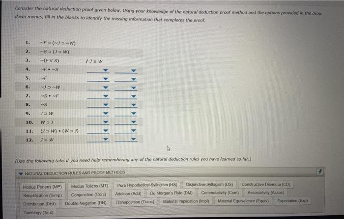 Consider the natural deduction proof given below. | Chegg.com