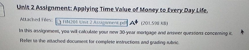 Solved Unit 2 ﻿Assignment: Applying Time Value of Money to | Chegg.com