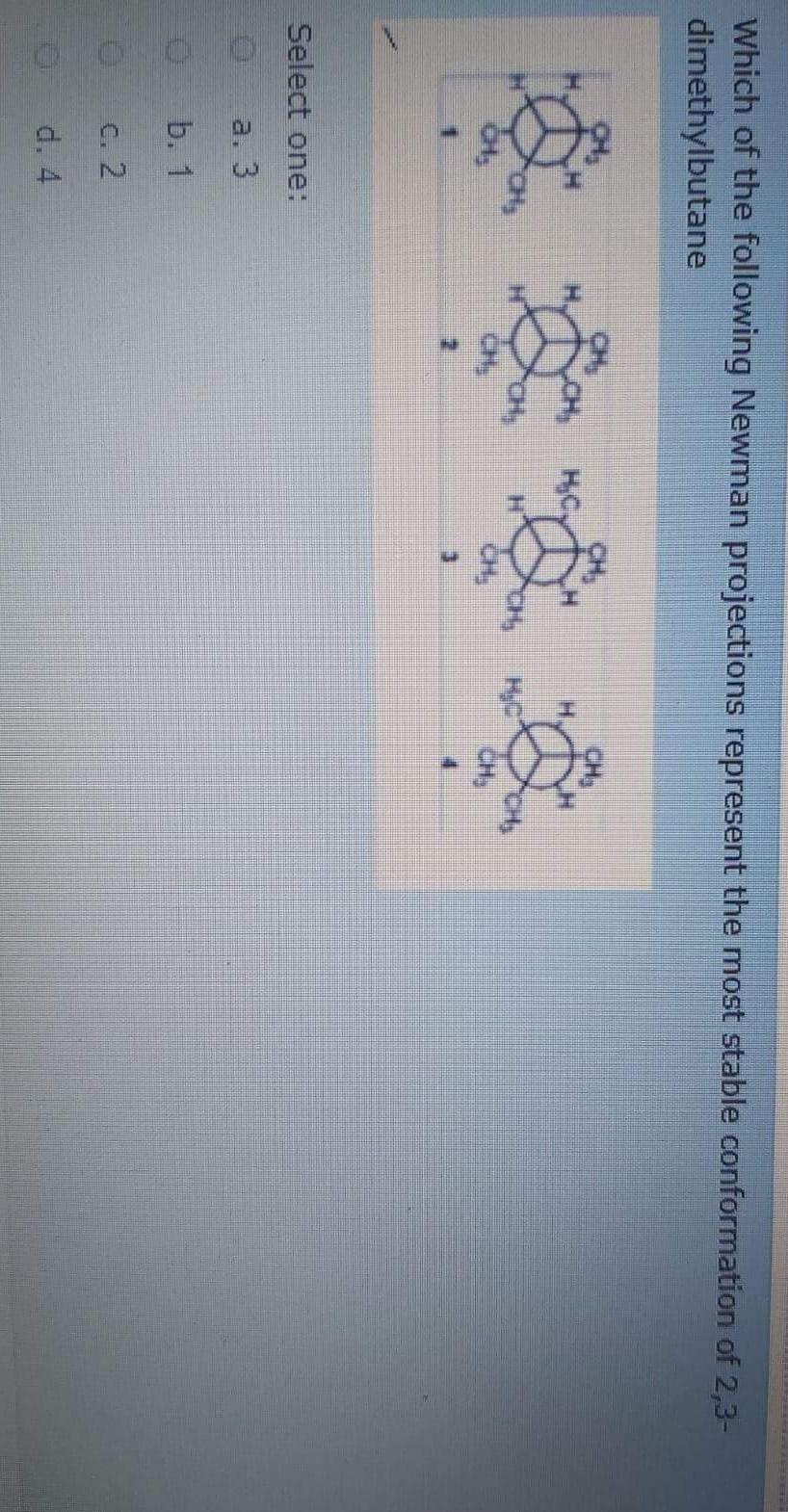 Solved Which of the following Newman projections represent | Chegg.com