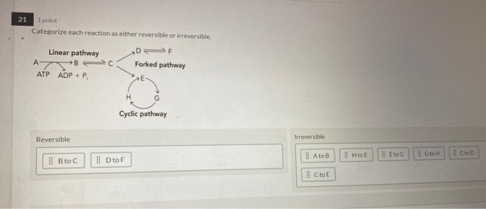 Solved 21 1 point Categorize each reaction as either | Chegg.com
