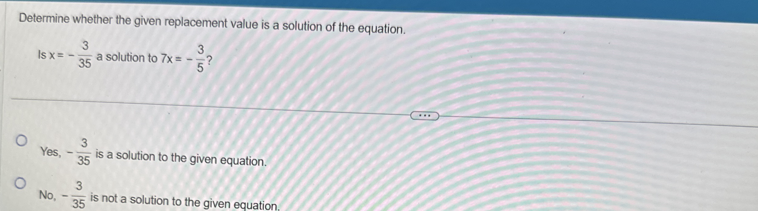 Solved Determine whether the given replacement value is a | Chegg.com