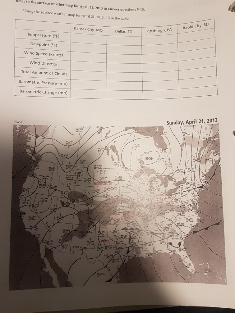 Solved Exercise 2 Air Masses and Weather Using the set of | Chegg.com