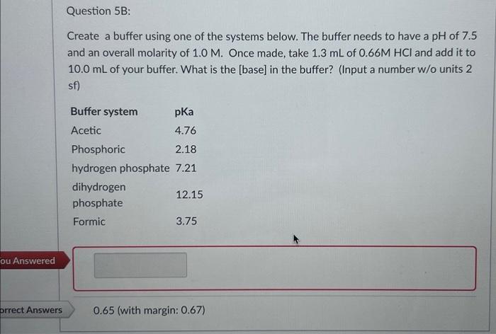 Solved Create a buffer using one of the systems below. The | Chegg.com