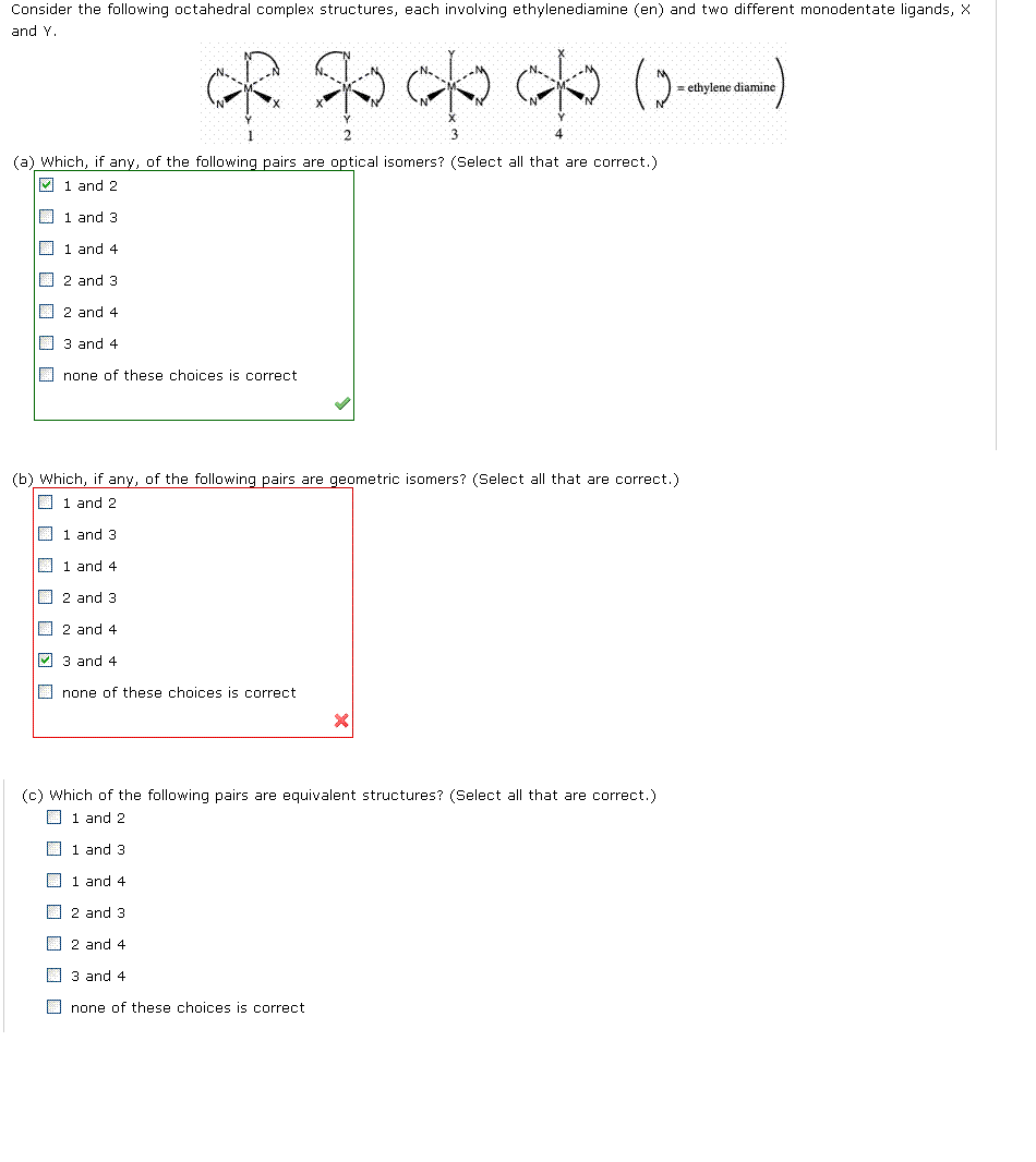 Solved Consider the following octahedral complex structures, | Chegg.com