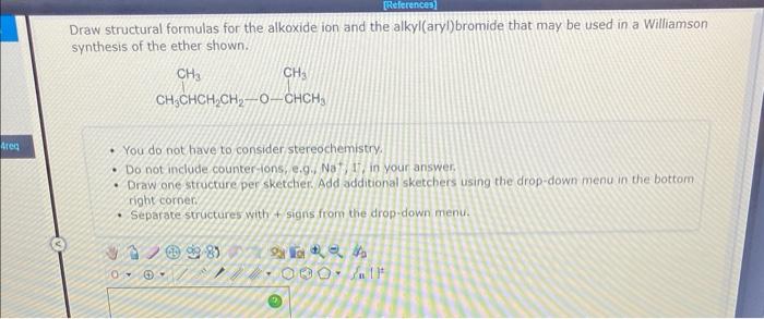 Solved [Relerences Draw structural formulas for the alkoxide | Chegg.com