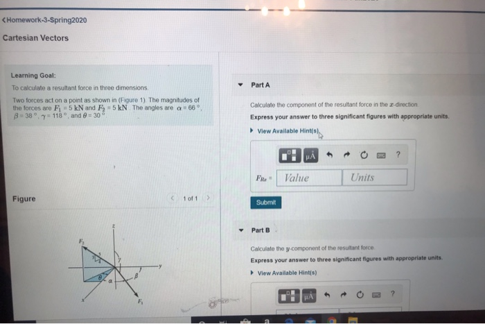 Solved Homework-3-Spring2020 Cartesian Vectors Part A | Chegg.com