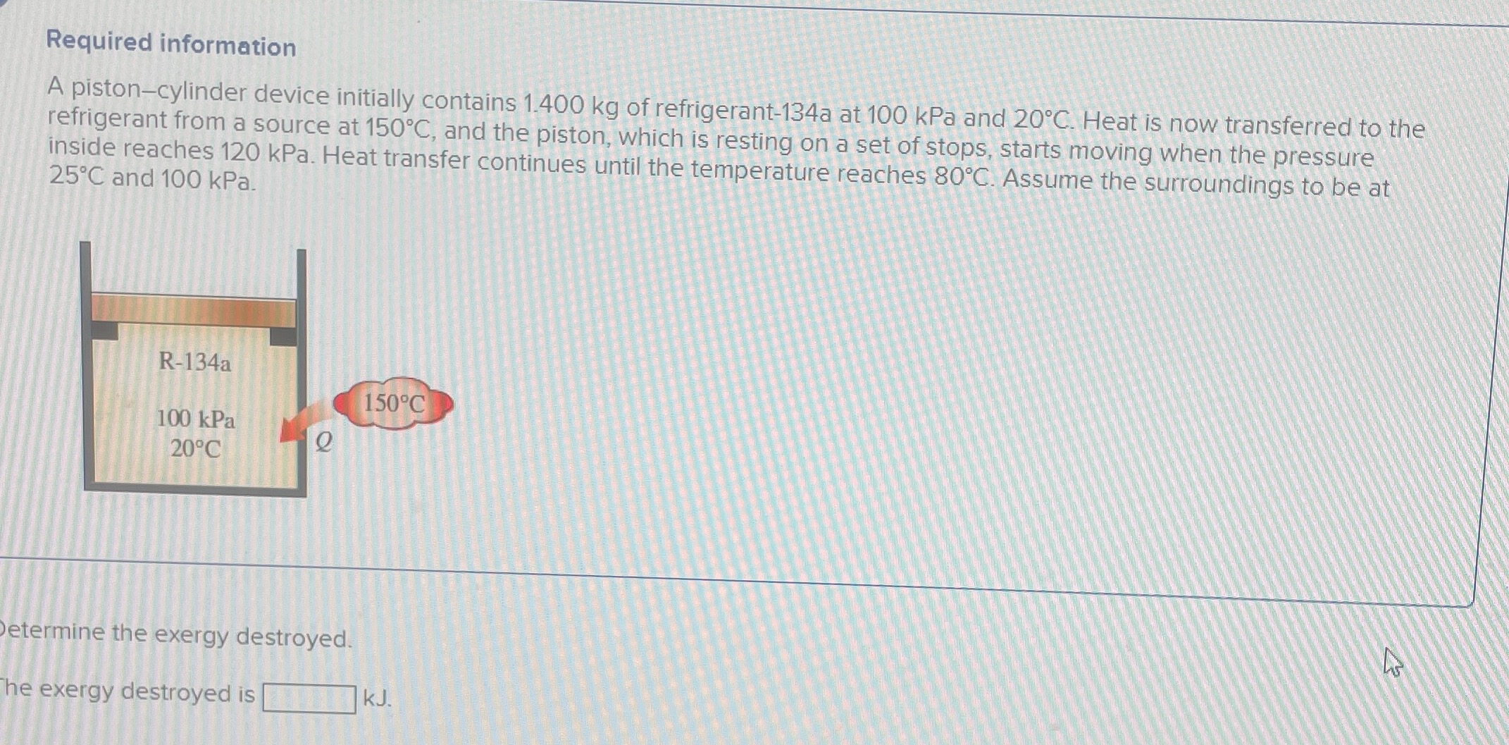 Solved Required informationA piston-cylinder device | Chegg.com