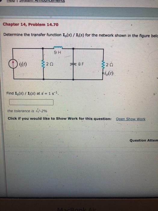 Solved Chapter 14, Problem 14.70 Determine the transfer | Chegg.com