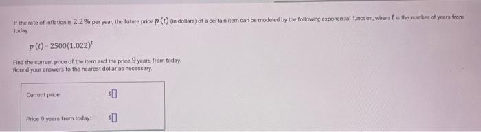 Solved If the rate of inflation is 2.2% per year, the future | Chegg.com